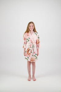 Amelia Floral Cotton Flower Girl Robe - Blush – The Sleepover